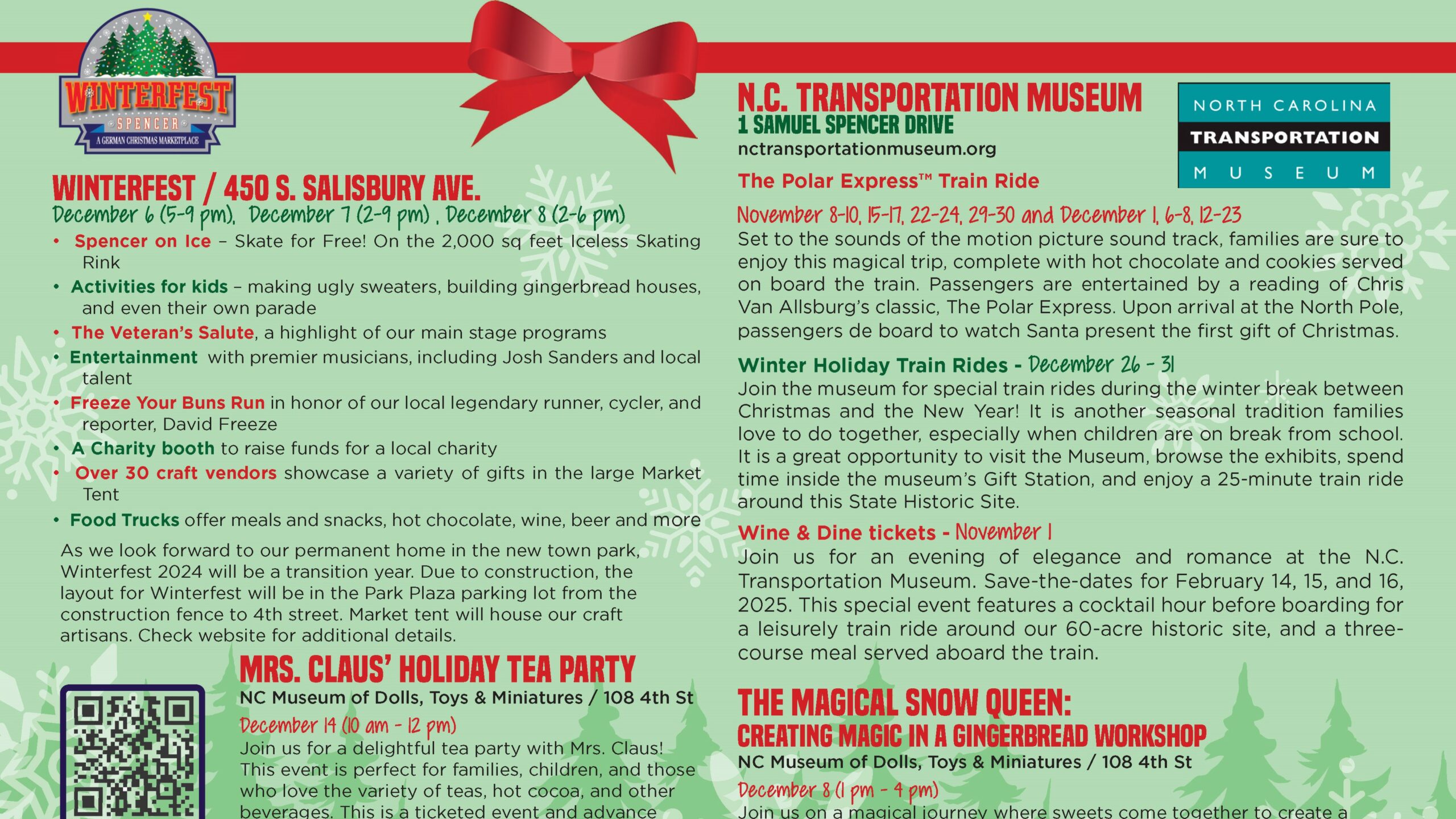2024 Holiday Postcard - Town of Spencer - North Carolina